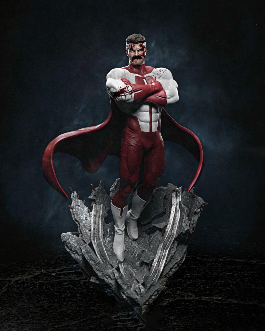 3D Printed 12K Resin Invincible and Omniman Statue, Invincible Figurine ...