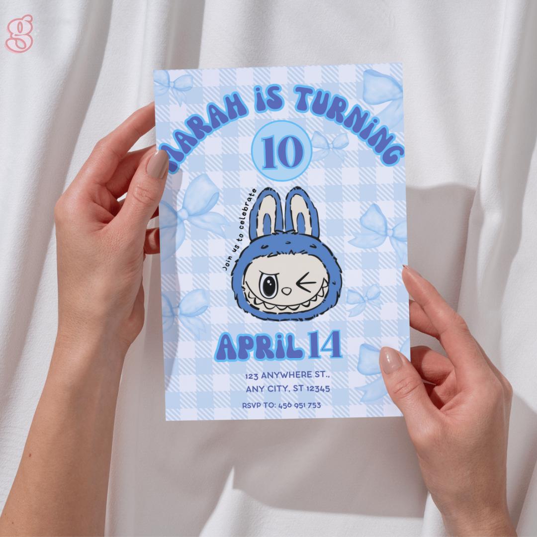 Birthday Labubu Invitation Editable Template - Invitación de Labubu ...