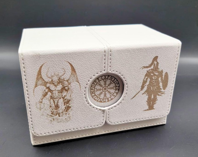 Customized Engraved White MTG 300+ Card Box, Commander Deck, TCG Box ...