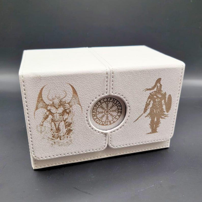Customized Engraved White MTG 300+ Card Box, Commander Deck, TCG Box ...