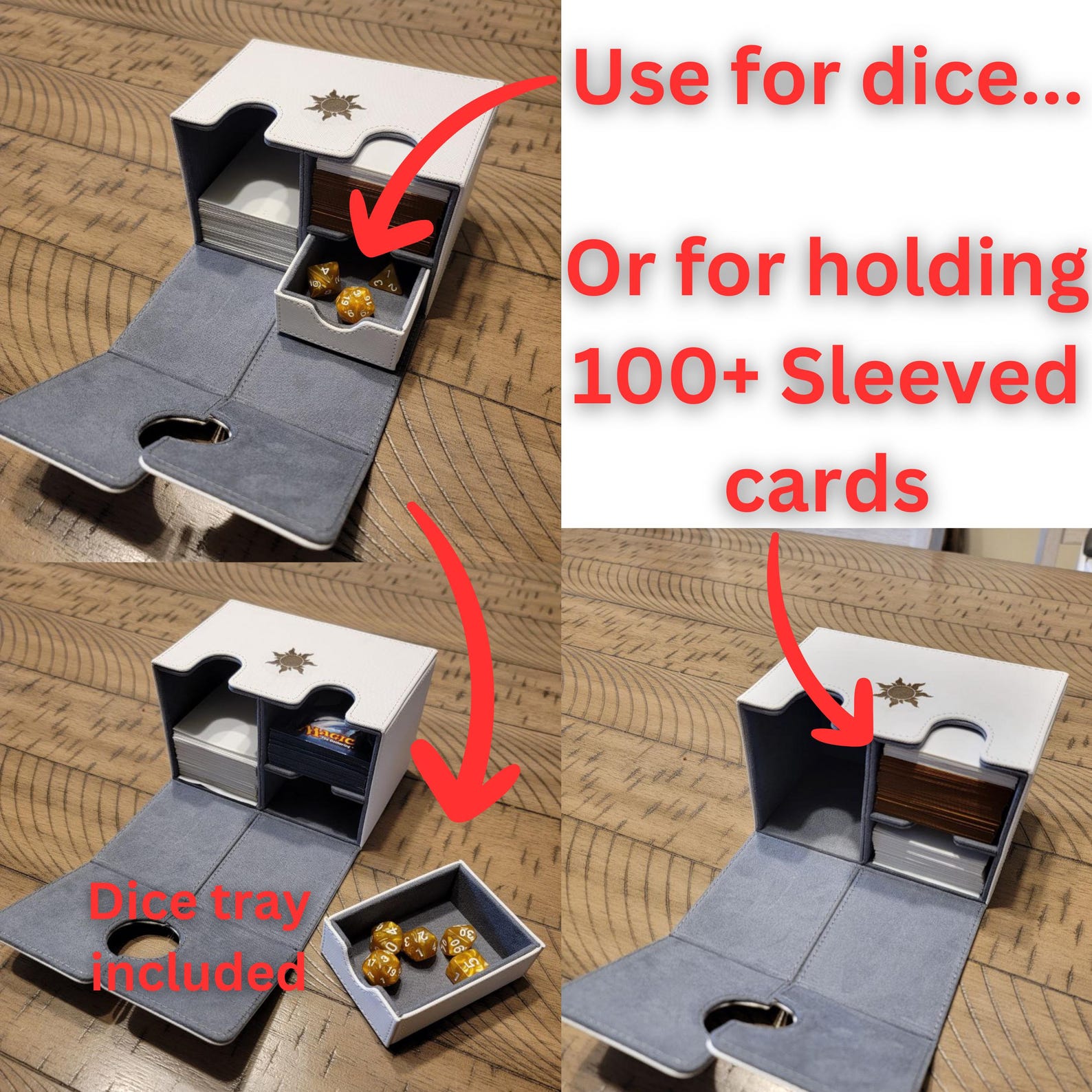 Customized Engraved White MTG 300+ Card Box, Commander Deck, TCG Box ...