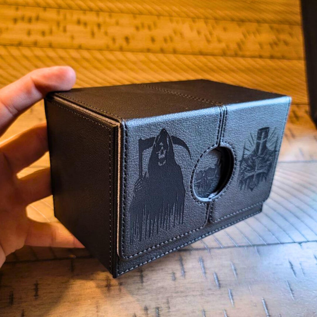 Customized Engraved Black 300+ Card Box MTG Card Box, Commander Deck ...