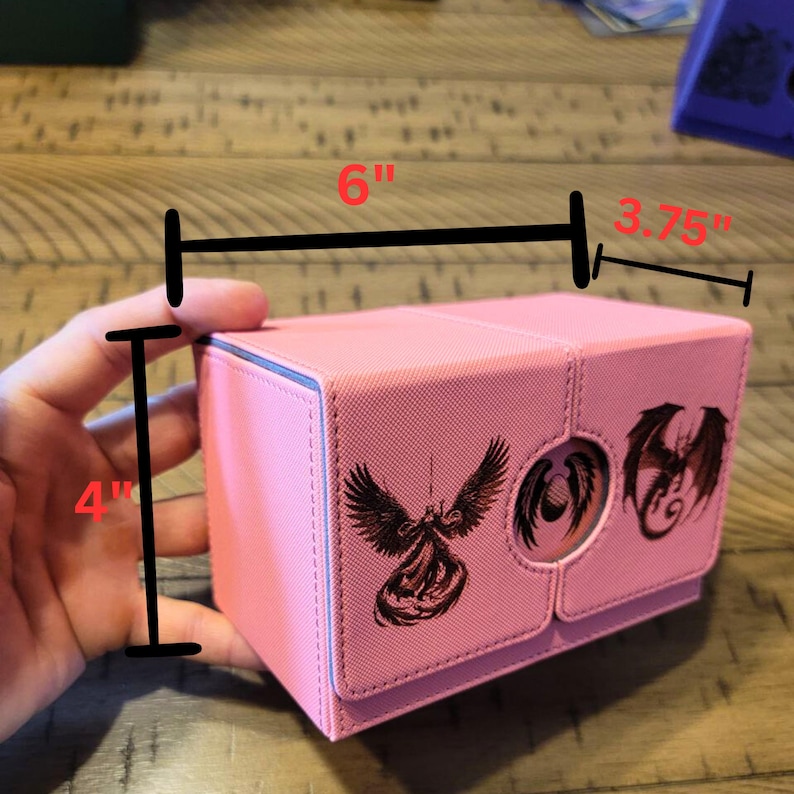 Pink Customized Engraved MTG 300+ Card Box, Commander Deck, TCG Box ...