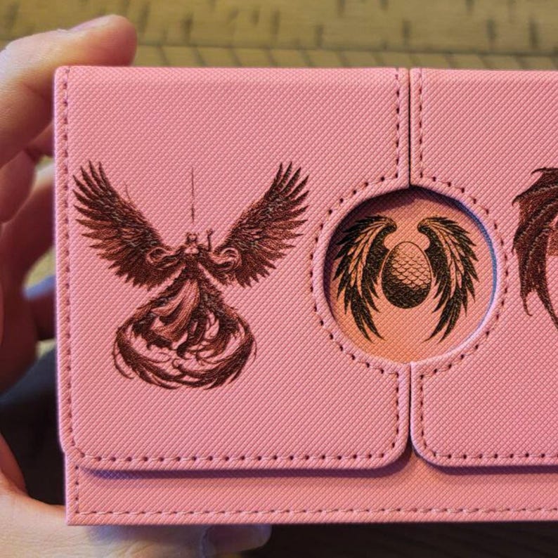 Pink Customized Engraved MTG 300+ Card Box, Commander Deck, TCG Box ...