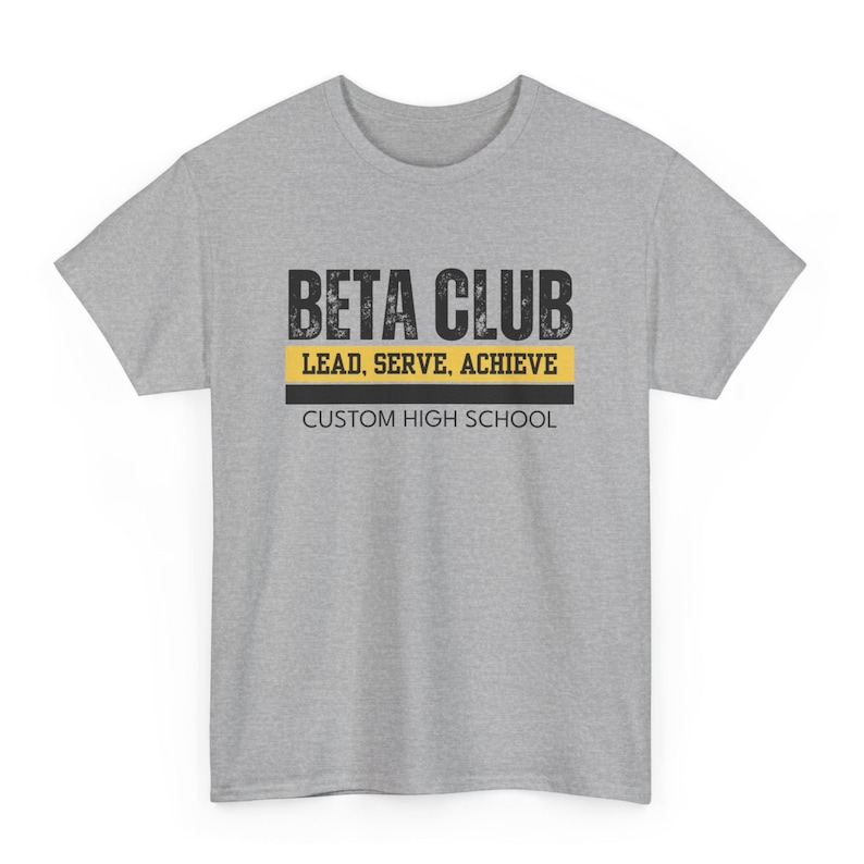 Custom Beta Club T-shirt for High School, Middle or Elementary Students ...
