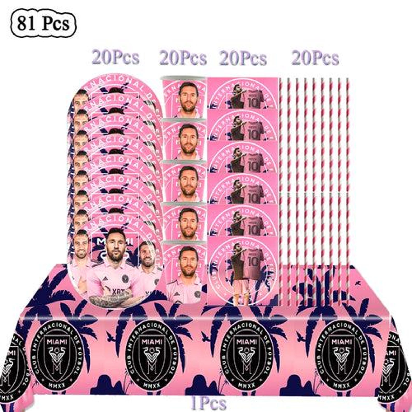 Lionel Messi Inter Miami Birthday Decorations | Soccer Party Supplies ...