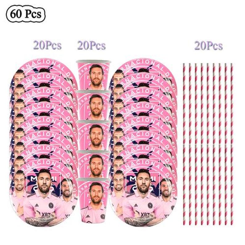 Lionel Messi Inter Miami Birthday Decorations | Soccer Party Supplies ...