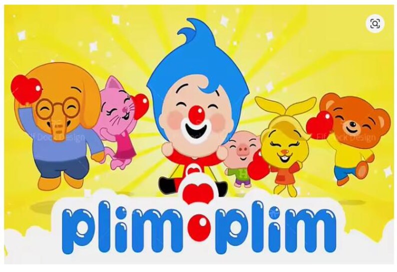 Plim Plim Birthday Backdrop – Cartoon Rainbow Photo Banner for Kids ...