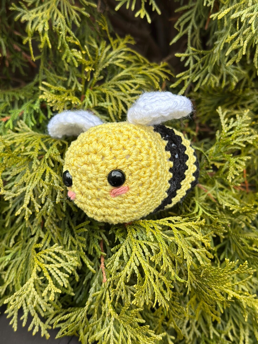 Cute Bee Crochet Plushie, Handmade Gift, Cuddly Pet Bee, Spring Stuffy ...