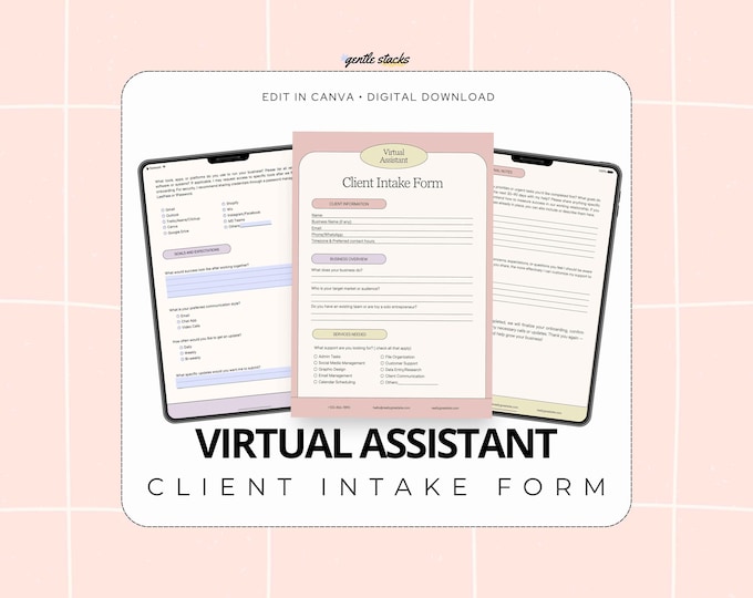 Client Intake Form - Editable - Social Media Management - Digital ...