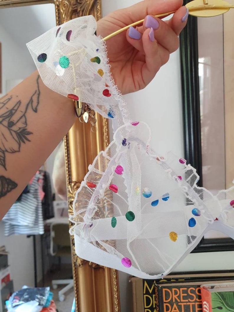 See Through Lingerie, Transparent Mesh Bra, Funky Sheer Bralette, Retro ...