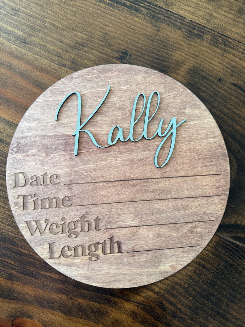 Custom Baby Announcement Sign | Baby Name With Birth Stats | Baby Name ...