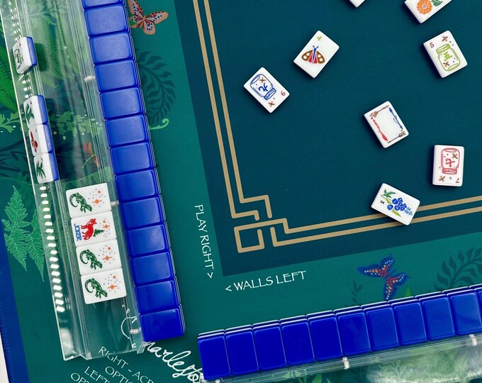 Mahjong Mat ALMOST SOLD Out Colorful and Bold Blue, Yellows and Greens ...
