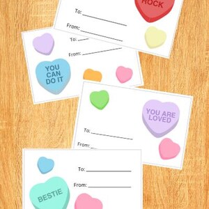Ready to Print Cute Candy Heart Valentines for Kids With Positive ...