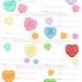 Ready to Print Cute Candy Heart Valentines for Kids With Positive ...