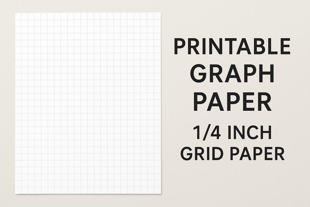 Printable Grid Paper | 1/4 Inch Graph Paper | DIY Planner, Math Sheets ...