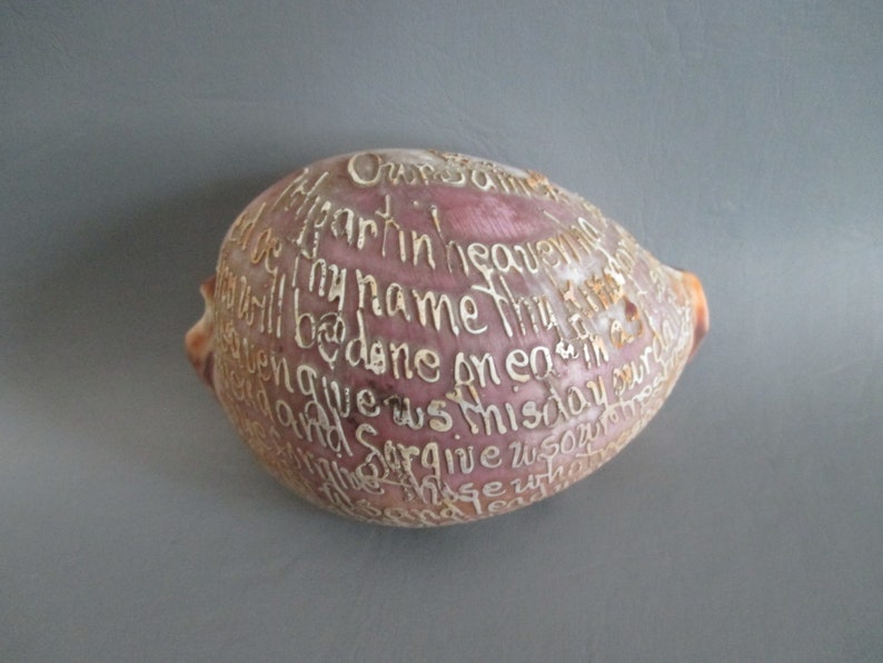 Carved Shell Our Father the Lord's Prayer Folk Art - Etsy