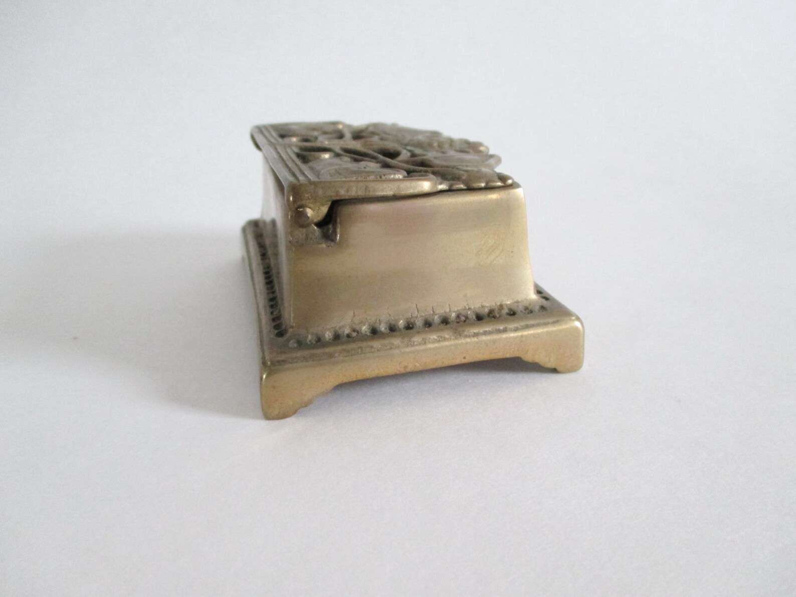 Brass Stamp Box Sunflower Art Nouveau Heavy Cast Brass Box | Etsy