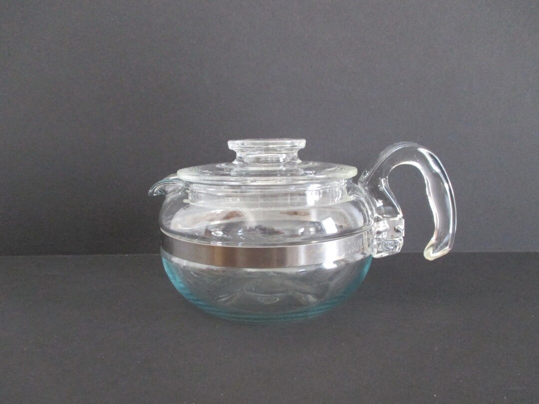 Pyrex Glass Teapot 6 Cup Tea Kettle Flameproof - Etsy