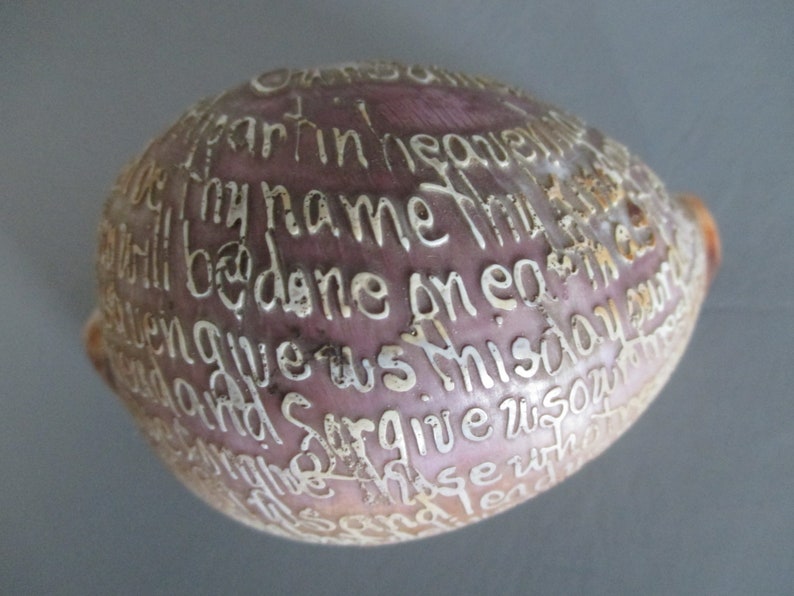 Carved Shell Our Father the Lord's Prayer Folk Art - Etsy