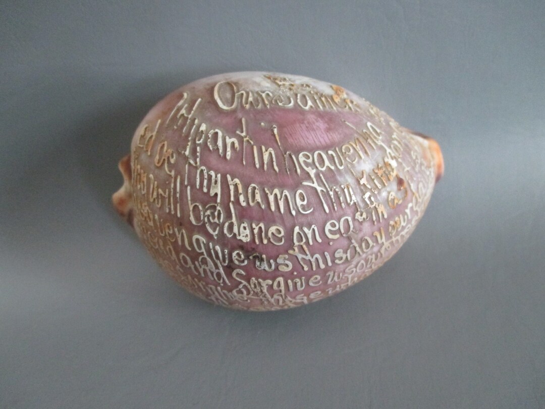 Carved Shell Our Father the Lord's Prayer Folk Art - Etsy
