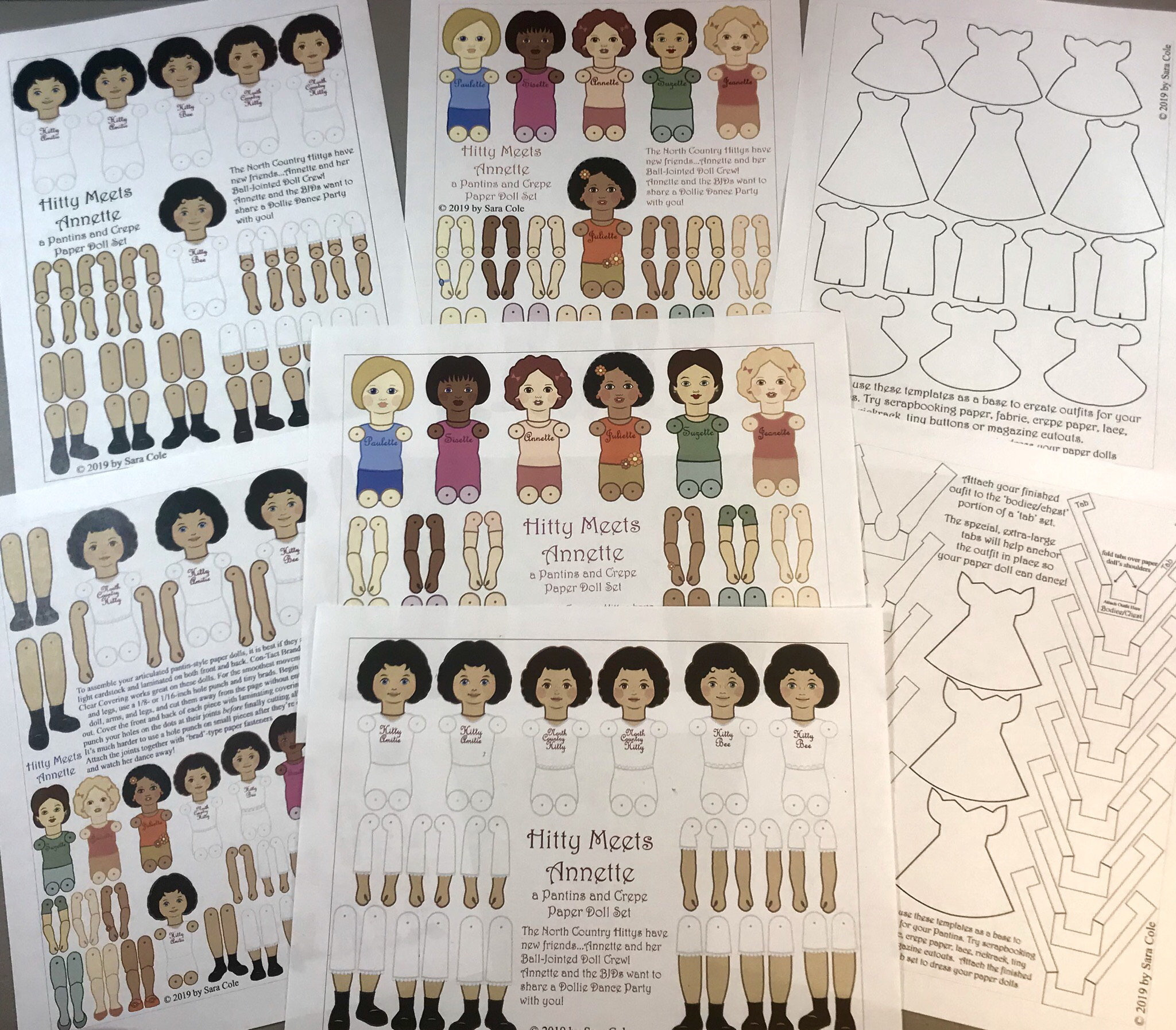 PDF 7 Page Pantins and Crepe Paper Doll Set Sara Cole From Hitty ...