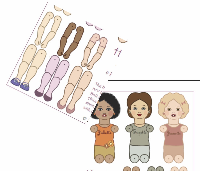 PDF 7 Page Pantins and Crepe Paper Doll Set Sara Cole From Hitty ...