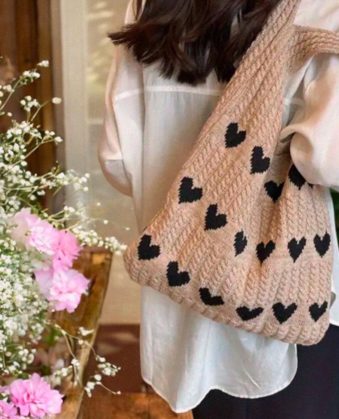 The Heart of Mocha Crochet Tote Handmade Brown Tote Bag Boho Crochet ...