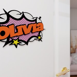 Custom Comic Book Style Door Sign – Personalize Background & Name ...