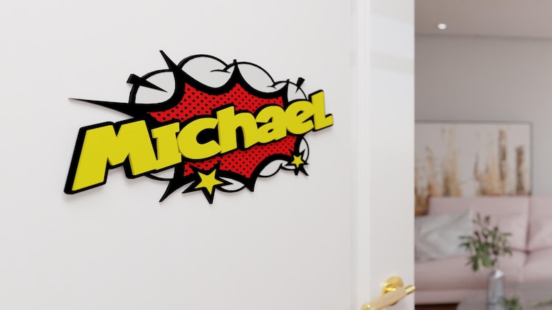 Custom Comic Book Style Door Sign – Personalize Background & Name ...