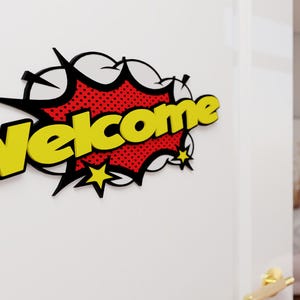 Custom Comic Book Style Door Sign – Personalize Background & Name ...