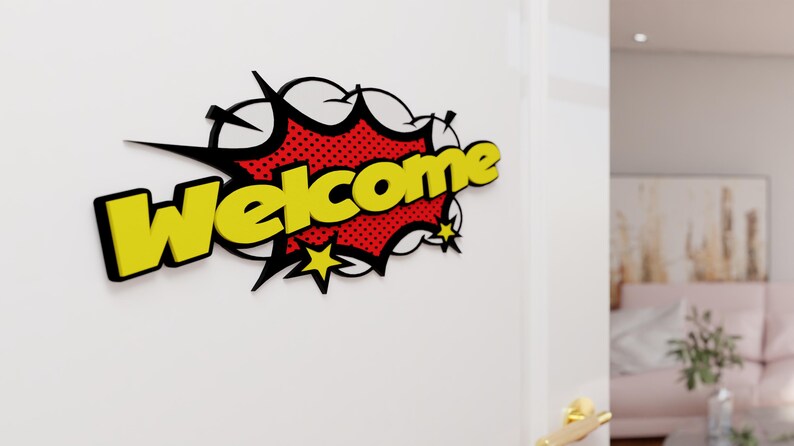 Custom Comic Book Style Door Sign – Personalize Background & Name ...