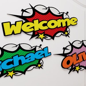 Custom Comic Book Style Door Sign – Personalize Background & Name ...
