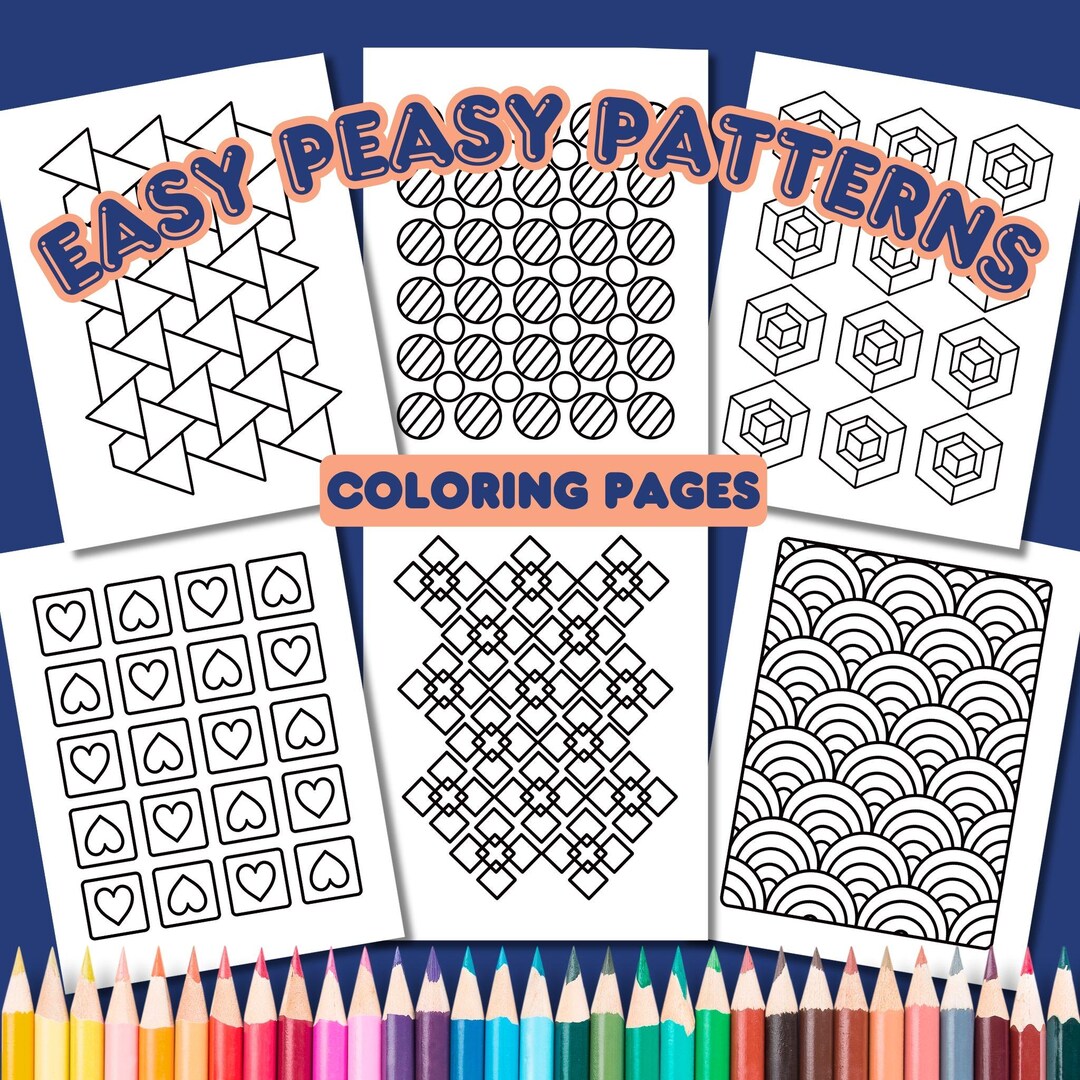 Easy Peasy Patterns Coloring Pages: Soothing Self-care for Mindfulness ...