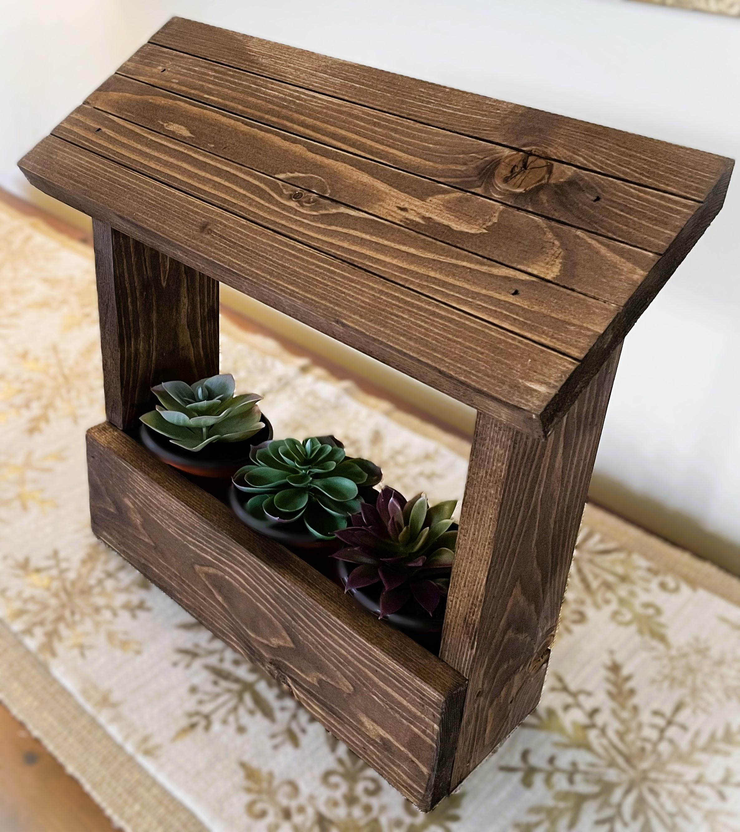 Farmhouse Wood Plant Display Walnut Finish - Etsy