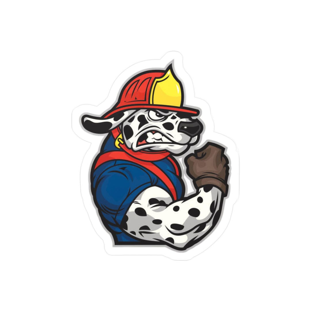 Firefighter Dalmatian Sticker, Vinyl Decal for Firefighters, Fire Department Decal, Laptop Decal ...