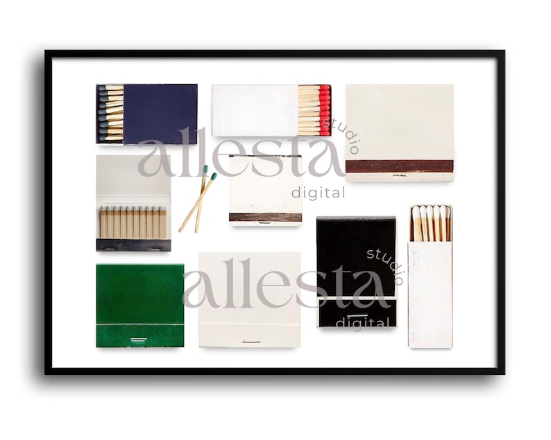 Blank Matchbox Print Wall Decor Speakeasy | Template Matchbook Art ...