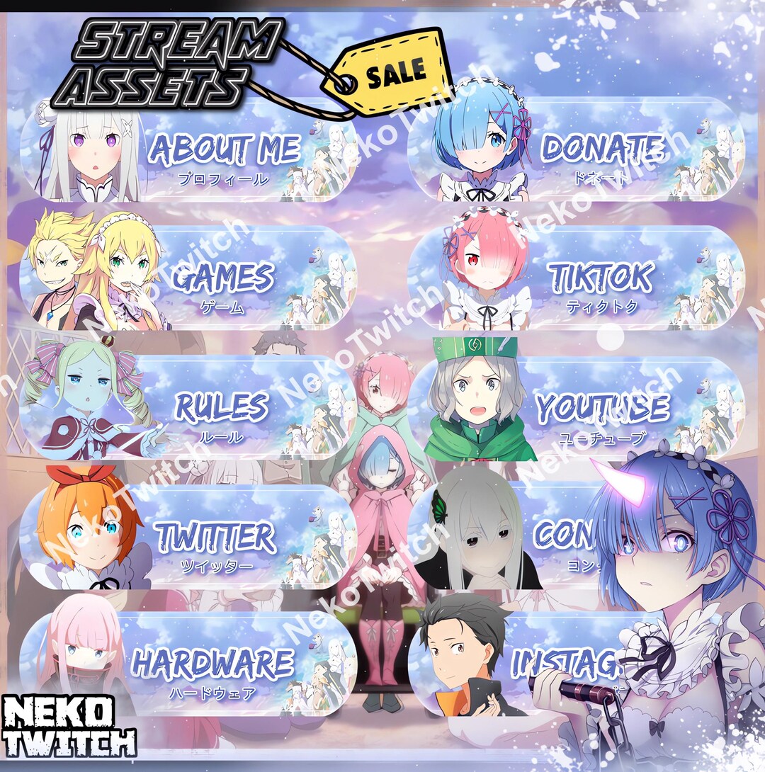 Isekai (x10) - Twitch Panels Anime - Etsy