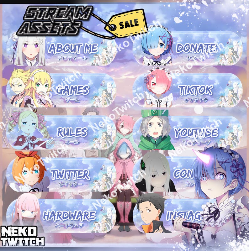 Isekai (x10) - Twitch Panels Anime - Etsy