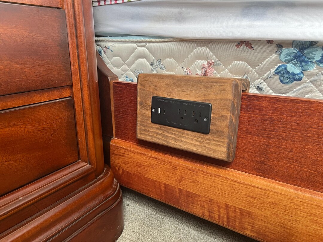 Hidden Bedside Charging Outlet, Charging Station With USB, Narrow ...