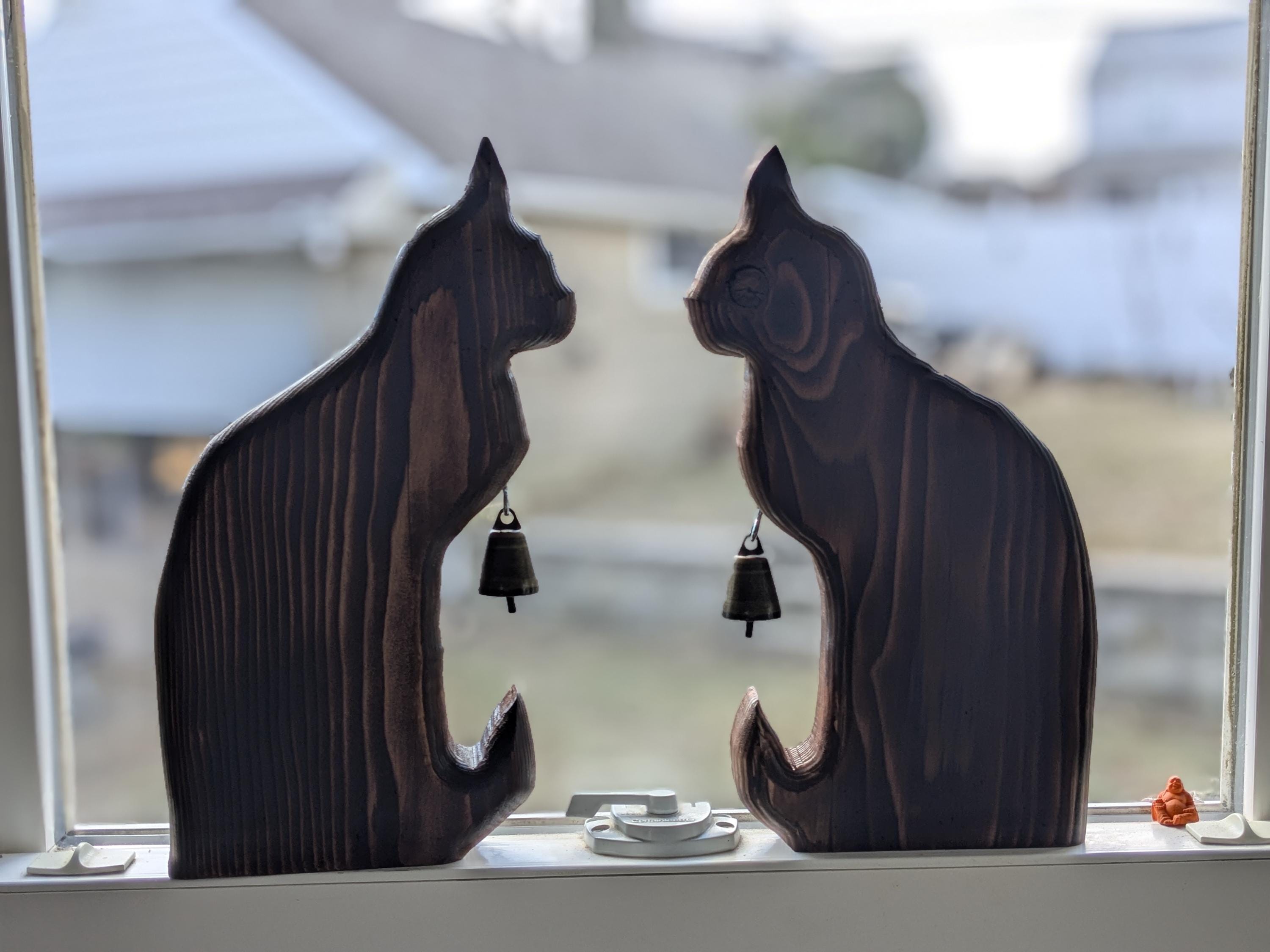 Shou Sugi Ban Cat Fence Decoration: Wood Torched Cat Art - Etsy