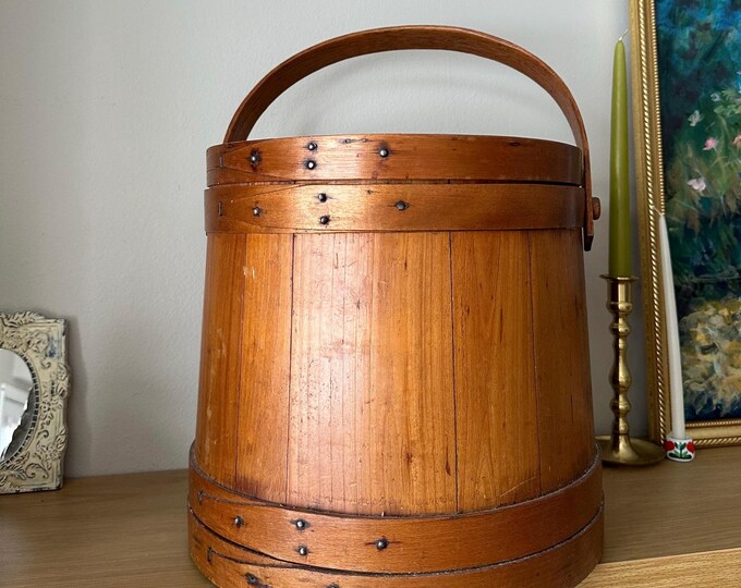 Large Primitive Antique Sugar Firkin Bucket | 18th Century Rustic ...