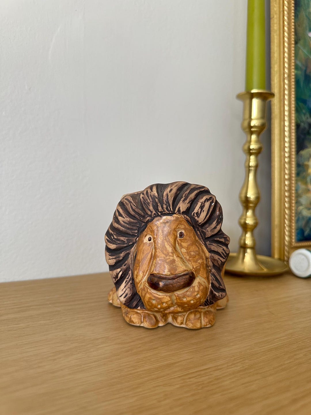 Vintage Handmade Ceramic Lion Planter / Decor - Etsy