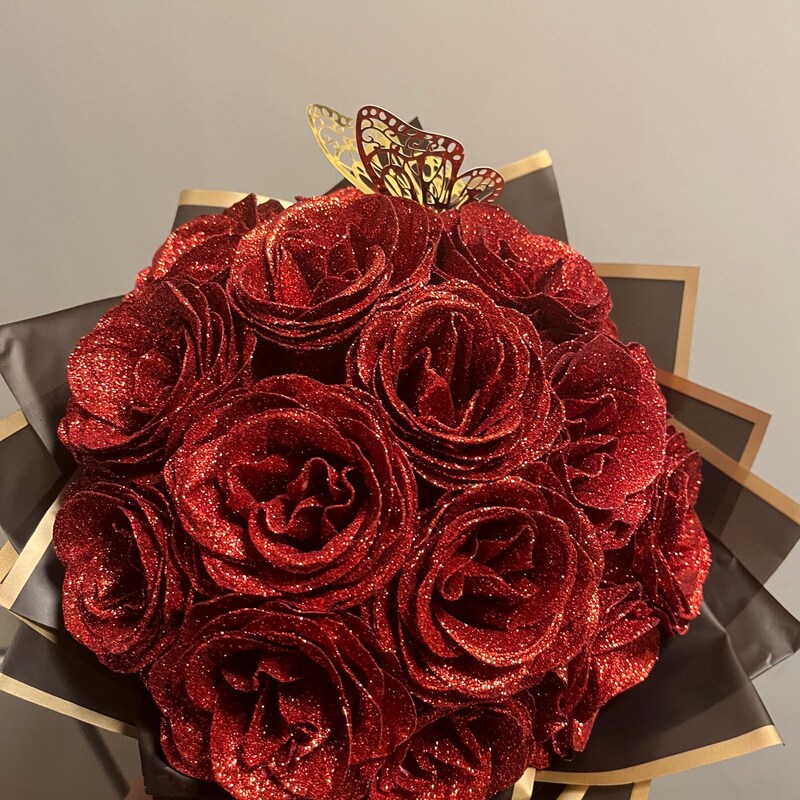 Glitter Roses Bouquet - Etsy UK