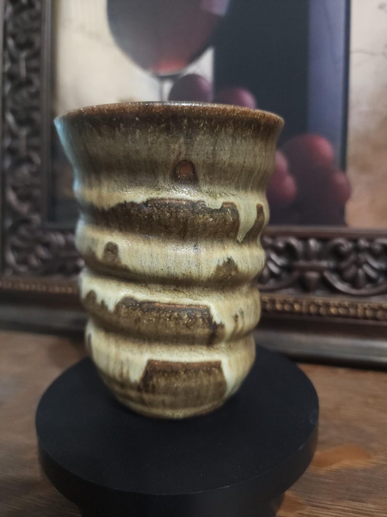 Hand Thrown Studio Pottery Vase Earth Tone Drip Glaze Ceramic Vessel - Etsy