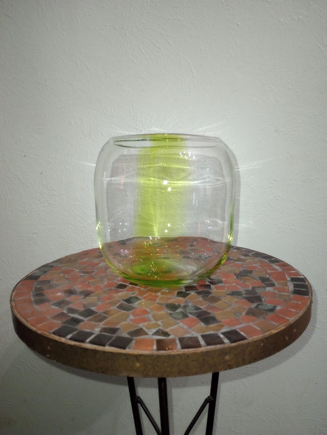 Handblown Green Glass Vase | Modern Minimalist Home Decor | Unique Art ...