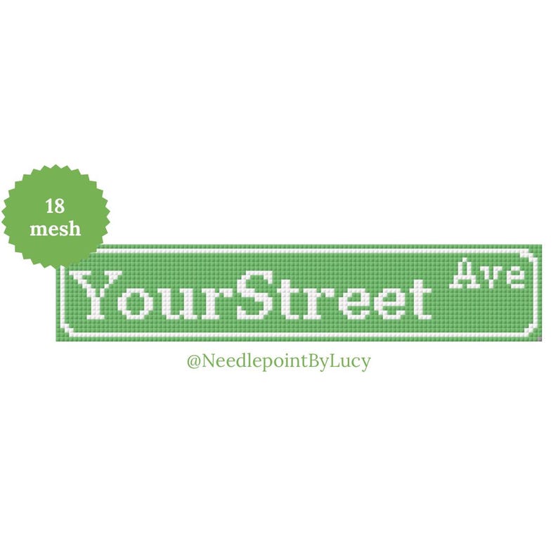 Custom Street Sign Needlepoint PDF DIGITAL CHART - Etsy