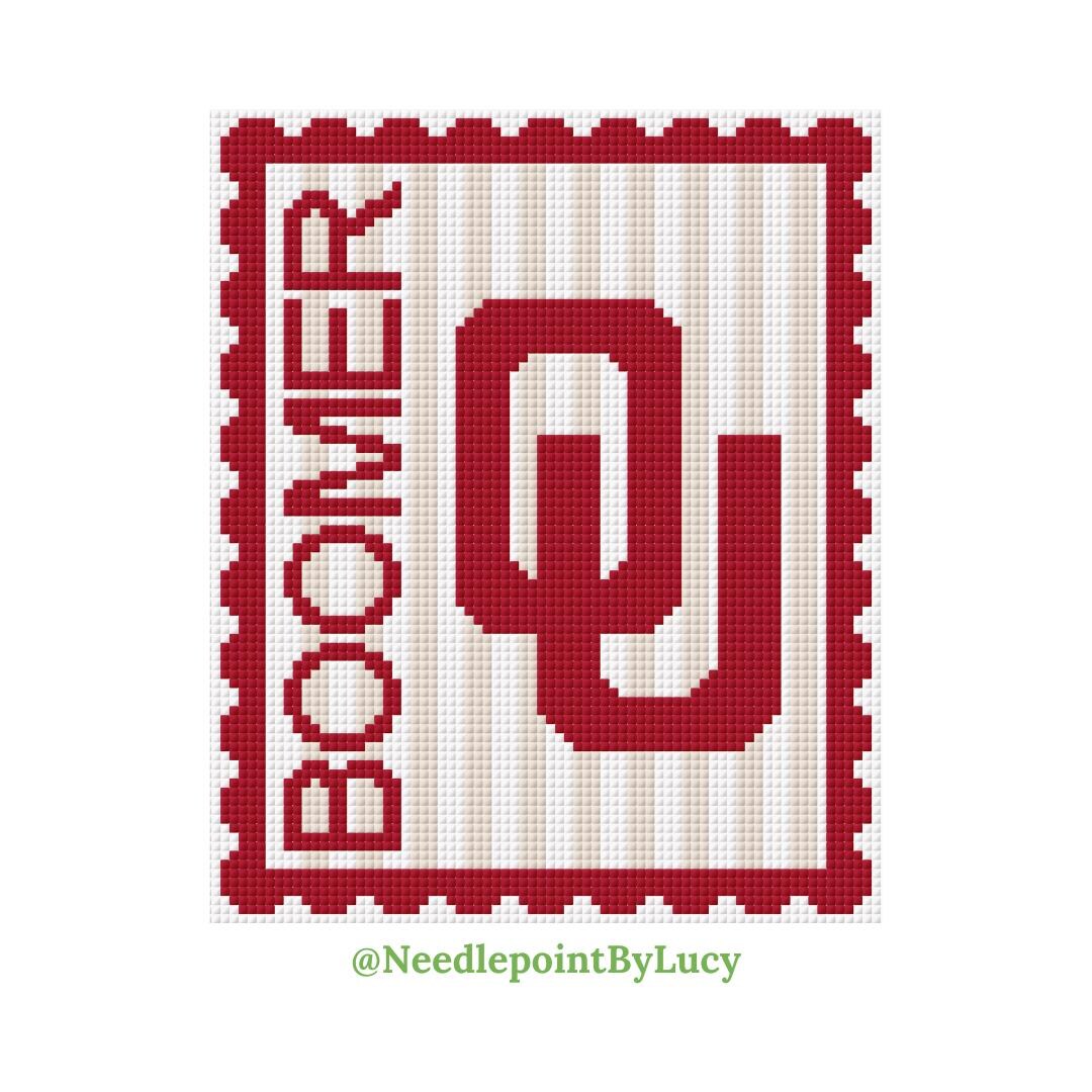 Oklahoma University OU "boomer" Stamp Needlepoint Chart PDF - Etsy