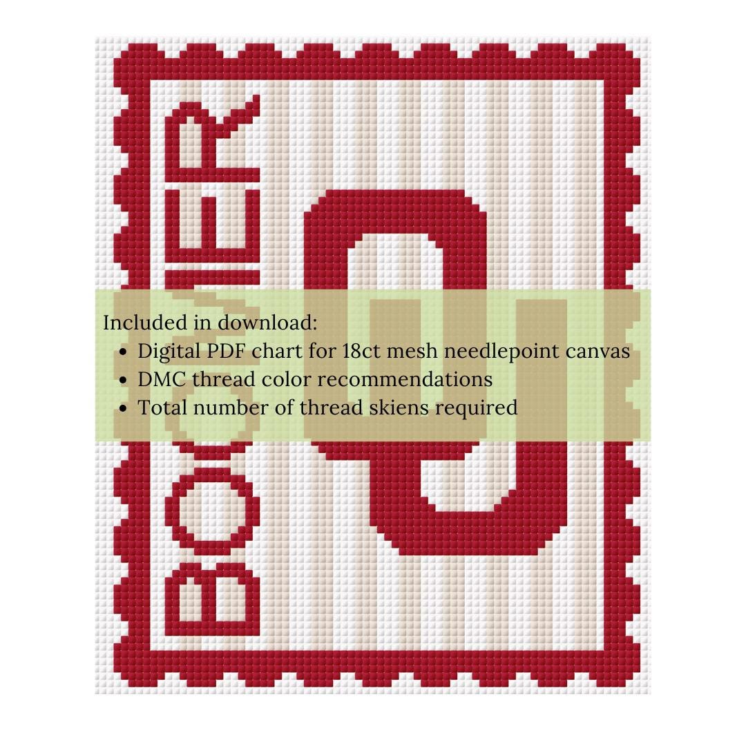 Oklahoma University OU "boomer" Stamp Needlepoint Chart PDF - Etsy