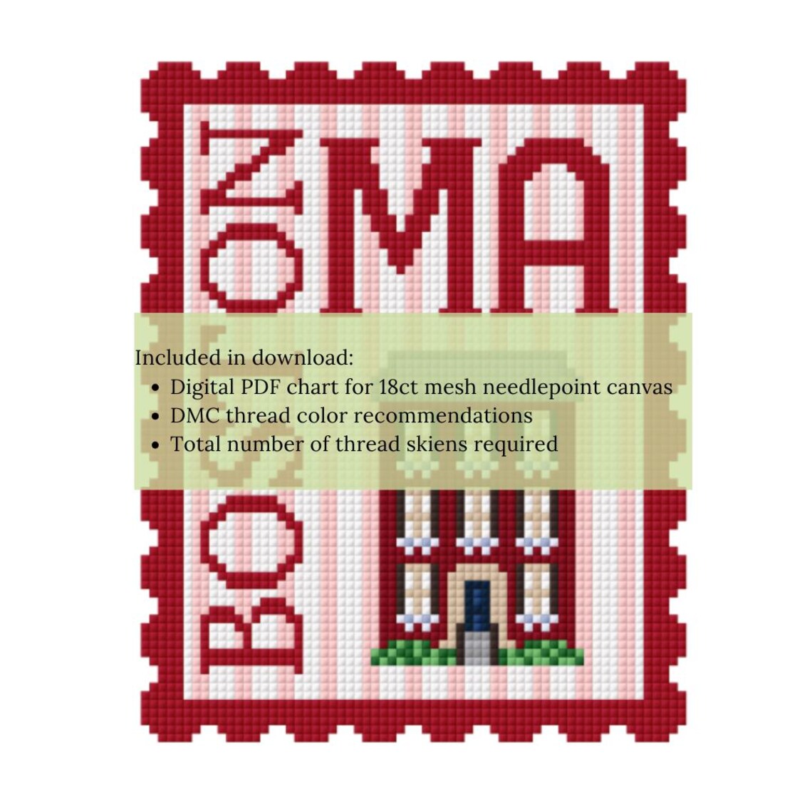 Boston Massachusetts Needlepoint Chart PDF - Etsy